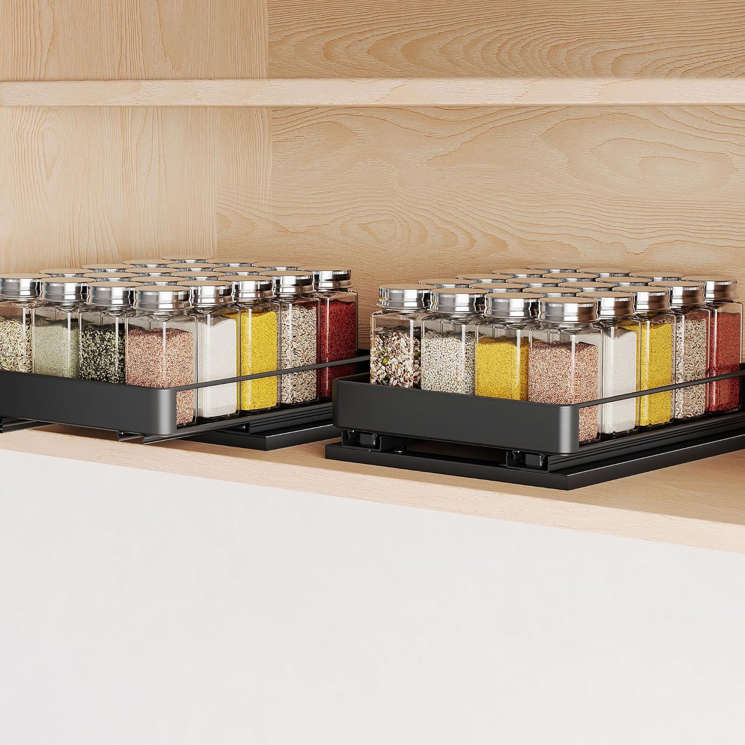 Amazon.com: Orimade Pull Out Spice Rack Organizer for Cabinet, Double ...