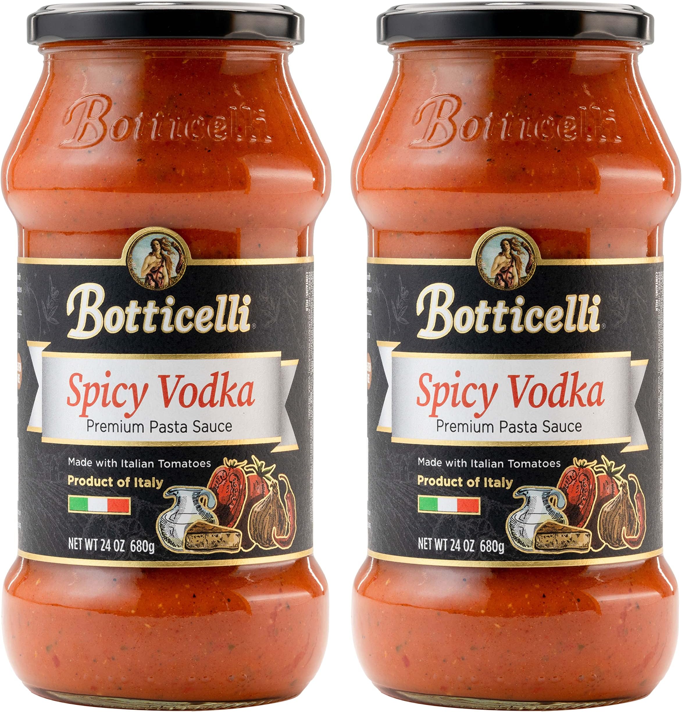 Amazon.com : Botticelli Pasta Sauce | 2-Pack | 24 oz each (Spicy Vodka ...