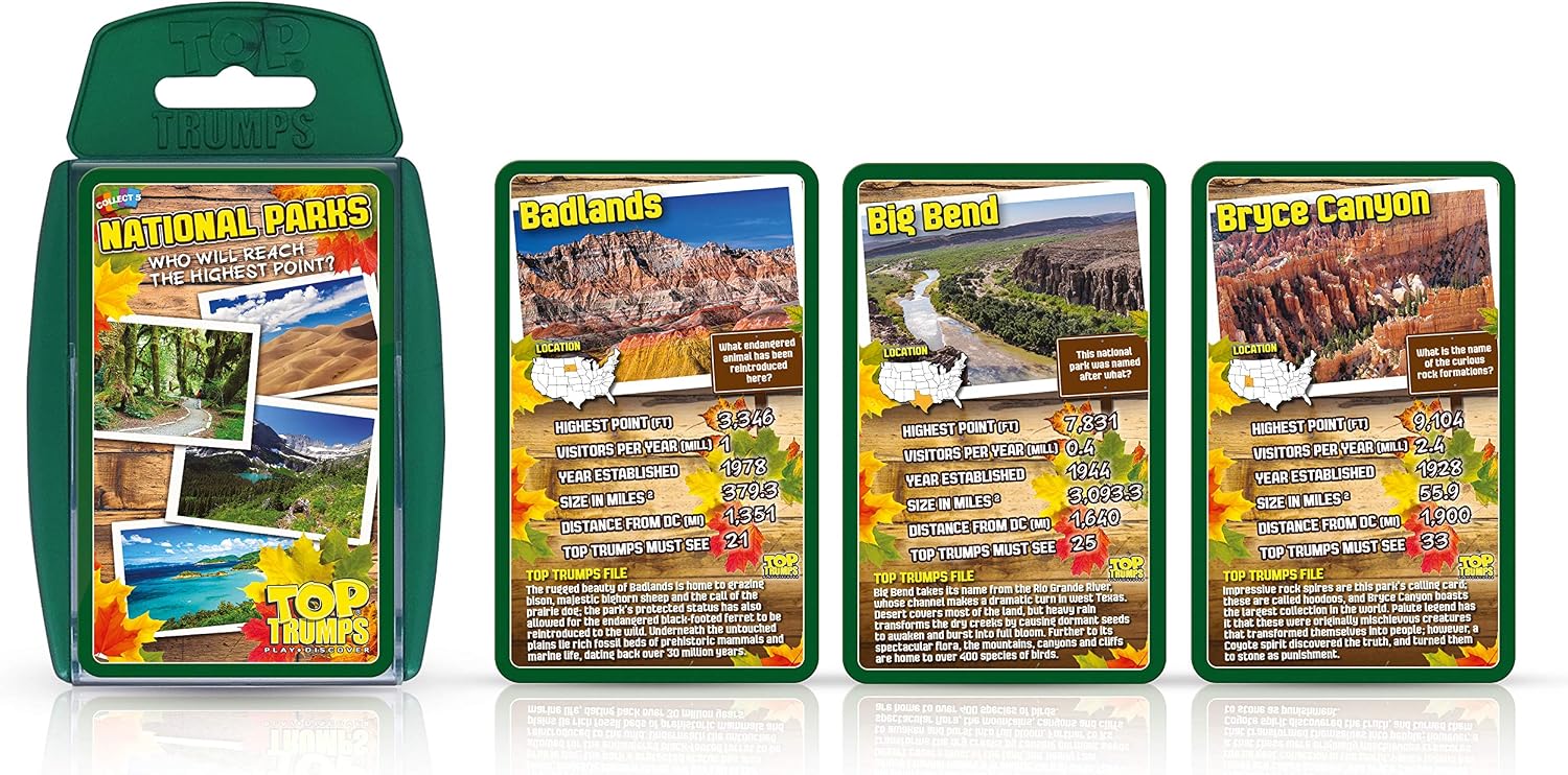 Amazon.com: National Park Top Trumps Card Game Bundle : Toys & Games