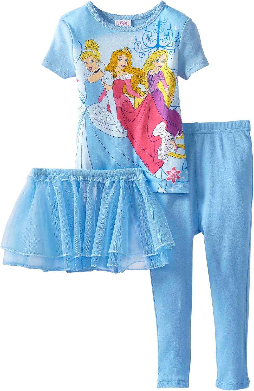 Amazon.com: Disney Little Girls' Dazzling Princesses Short Sleeve 3 ...