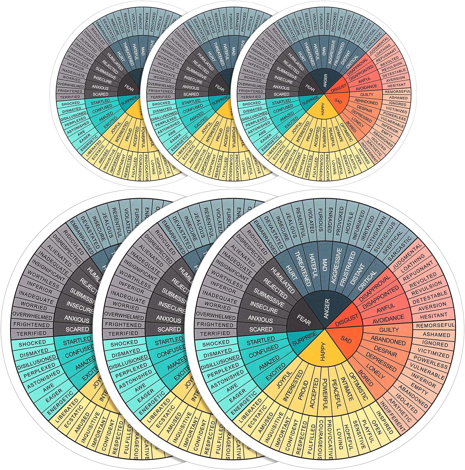 Amazon.com: Feelings Wheel Wall Decals Mental Health Sticker 16 x 21 ...