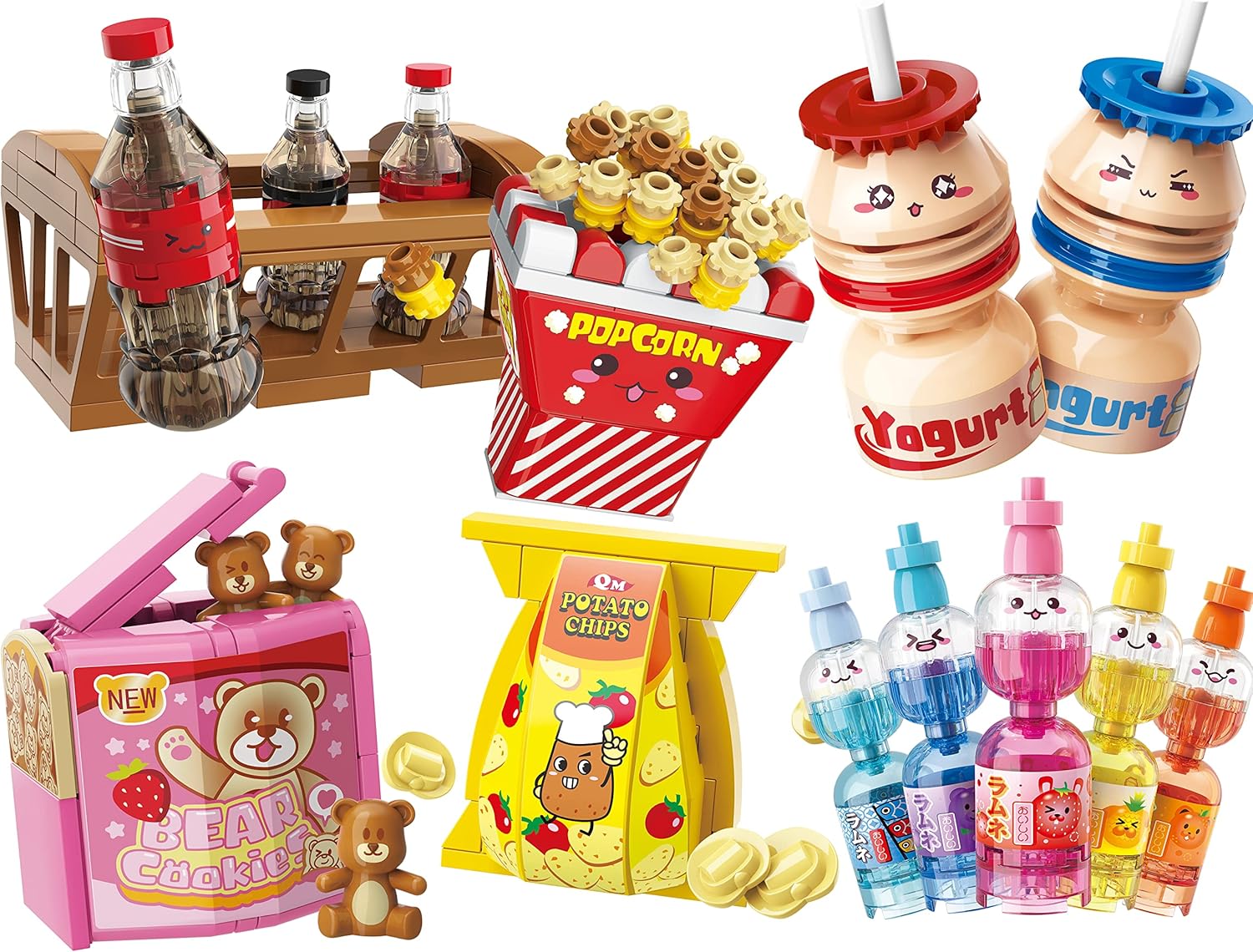 Amazon.com: Apostrophe Games 6 in 1 Snack Foods Building Block Set ...