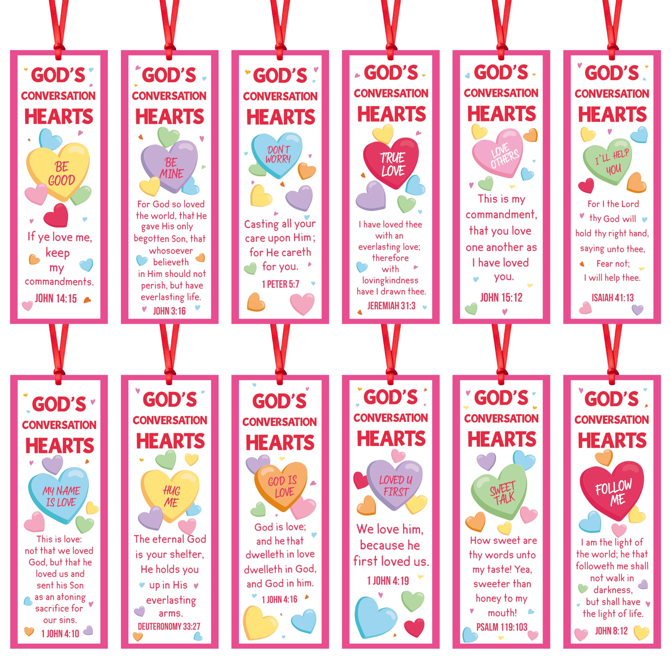 Snapklik.com : Valentines Day Bible Verse Bookmarks - 120Pcs Gods ...