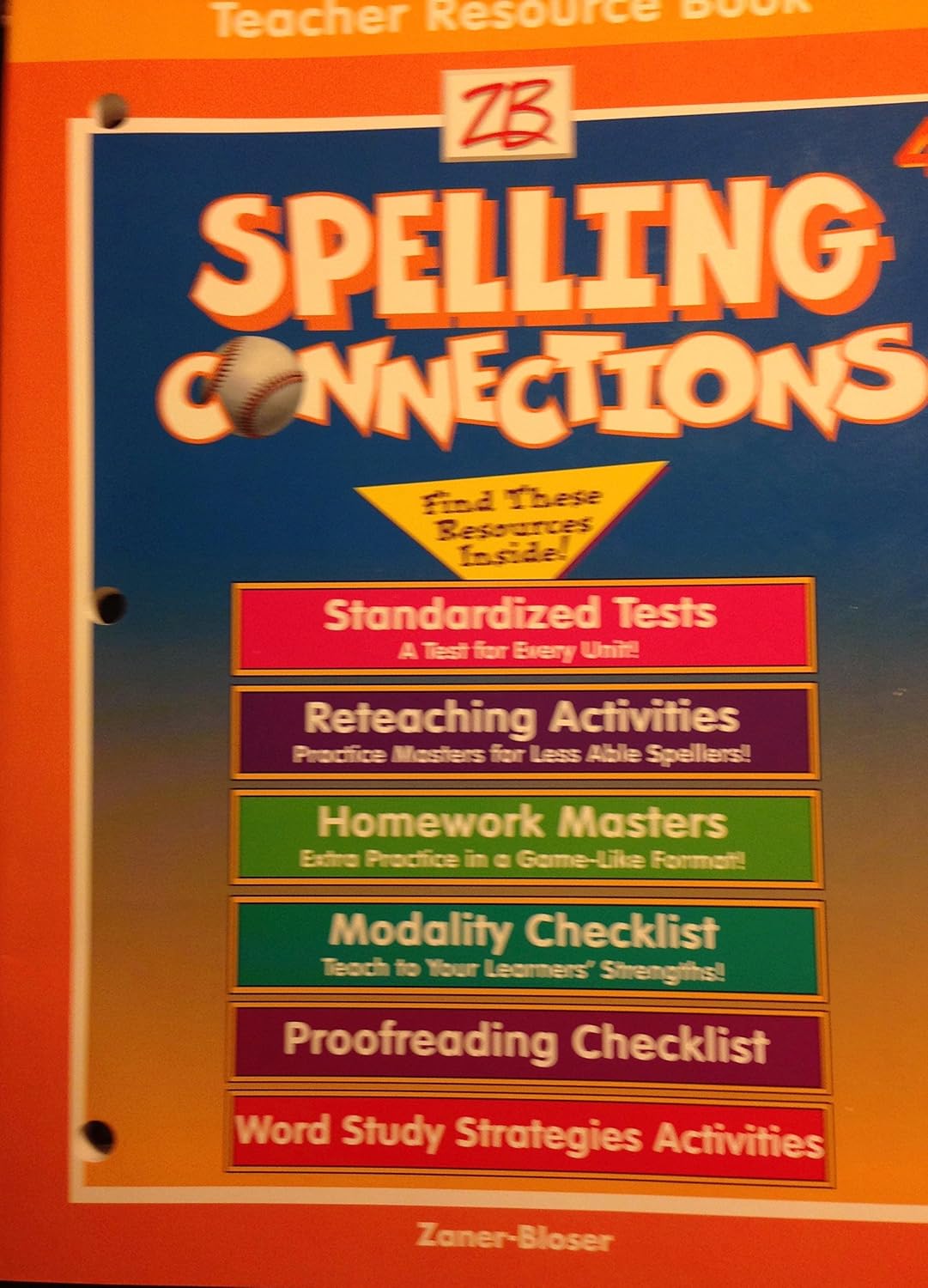 Spelling Connections - Resource Book 4: Zaner-Bloser: 9780736720861 ...