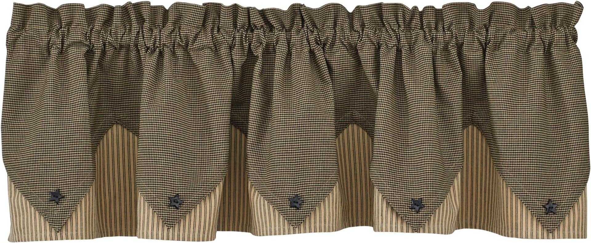 Amazon.com: Park Designs Primitive Star Lined Point Valance, 72 x 15 ...