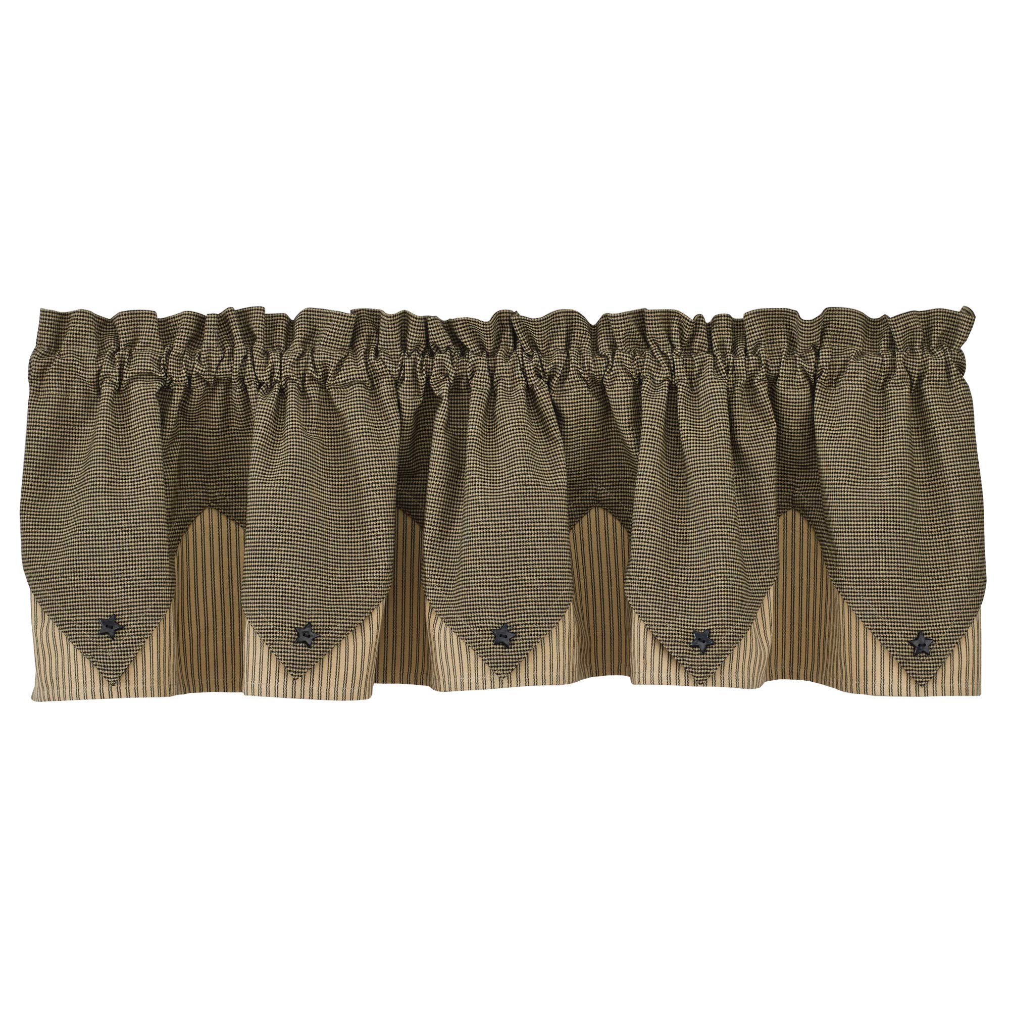 Amazon.com: Park Designs Primitive Star Lined Point Valance, 72 x 15 ...
