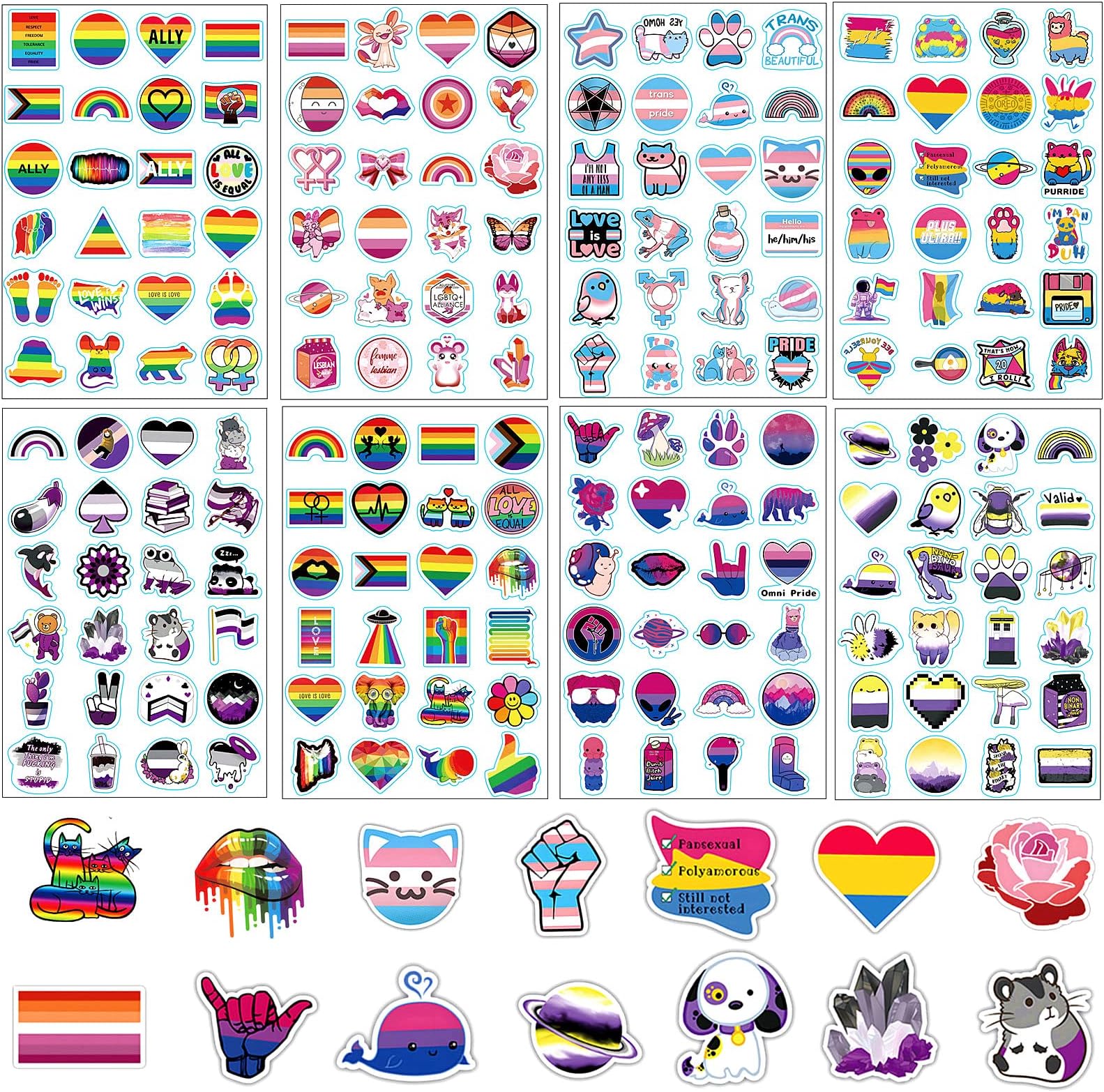 Amazon.com: Pride Stickers, 384PCS LGBTQ+ Stickers, Gay Stickers Stuff ...