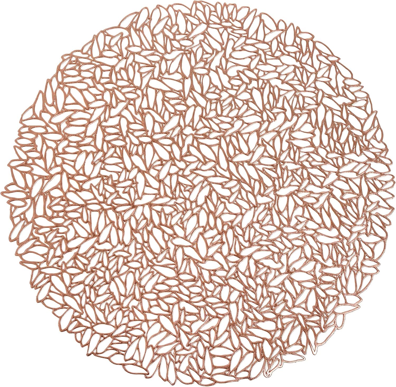 Set of 6 Metallic Rose Gold Table Placemats 15" (38cm) ~ Round Dining ...