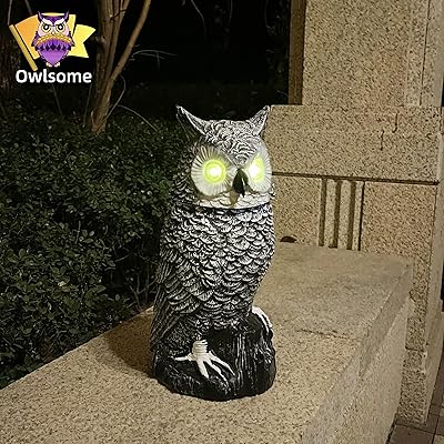 Owlsome Solar Snowy Owl with Flashing Eyes, Rotating Liberia | Ubuy