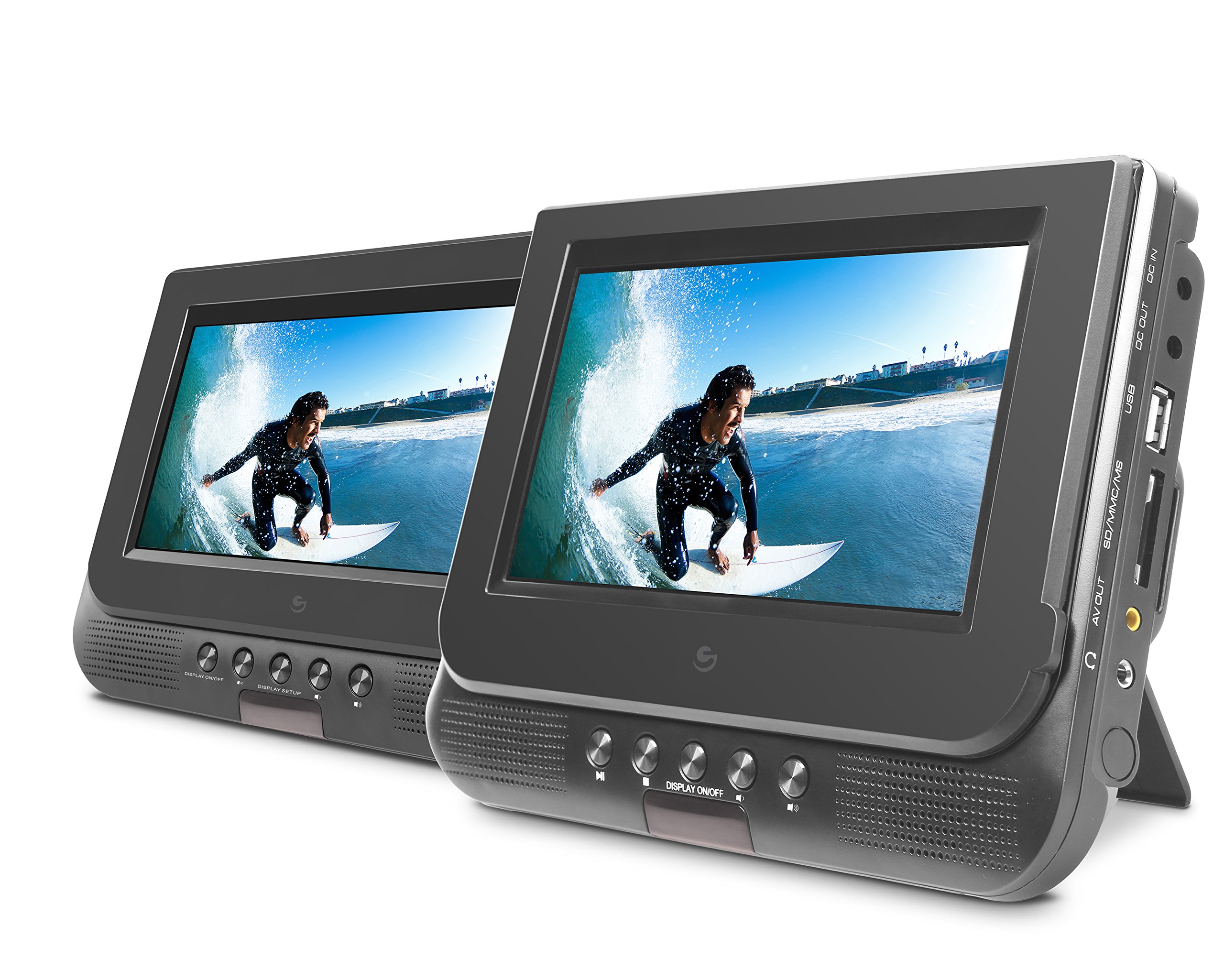 Dual Screen Portable Dvd Player Sylvania 7" Dual Screen Portable DVD