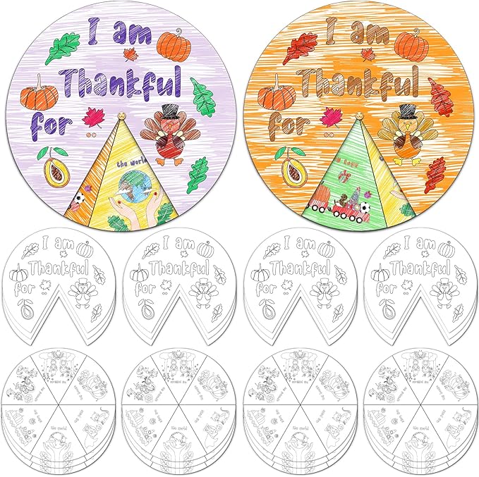 Amazon.com: Jinei 12 Sets DIY Thanksgiving Craft Kit Color Your Own I ...