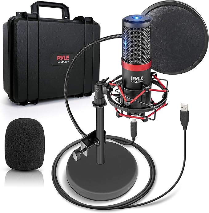 Omnidirectional Stereo Bidirectional Pyle Selectable Pickup Pattern RGB USB Microphone Condenser omnidirectional-stereo-bidirectional-pyle-selectable-pickup-pattern-rgb-usb-microphone-condenser