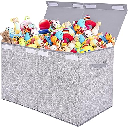 Amazon.com: Large Toy Box Chest with Lid, Collapsible Sturdy Toy ...