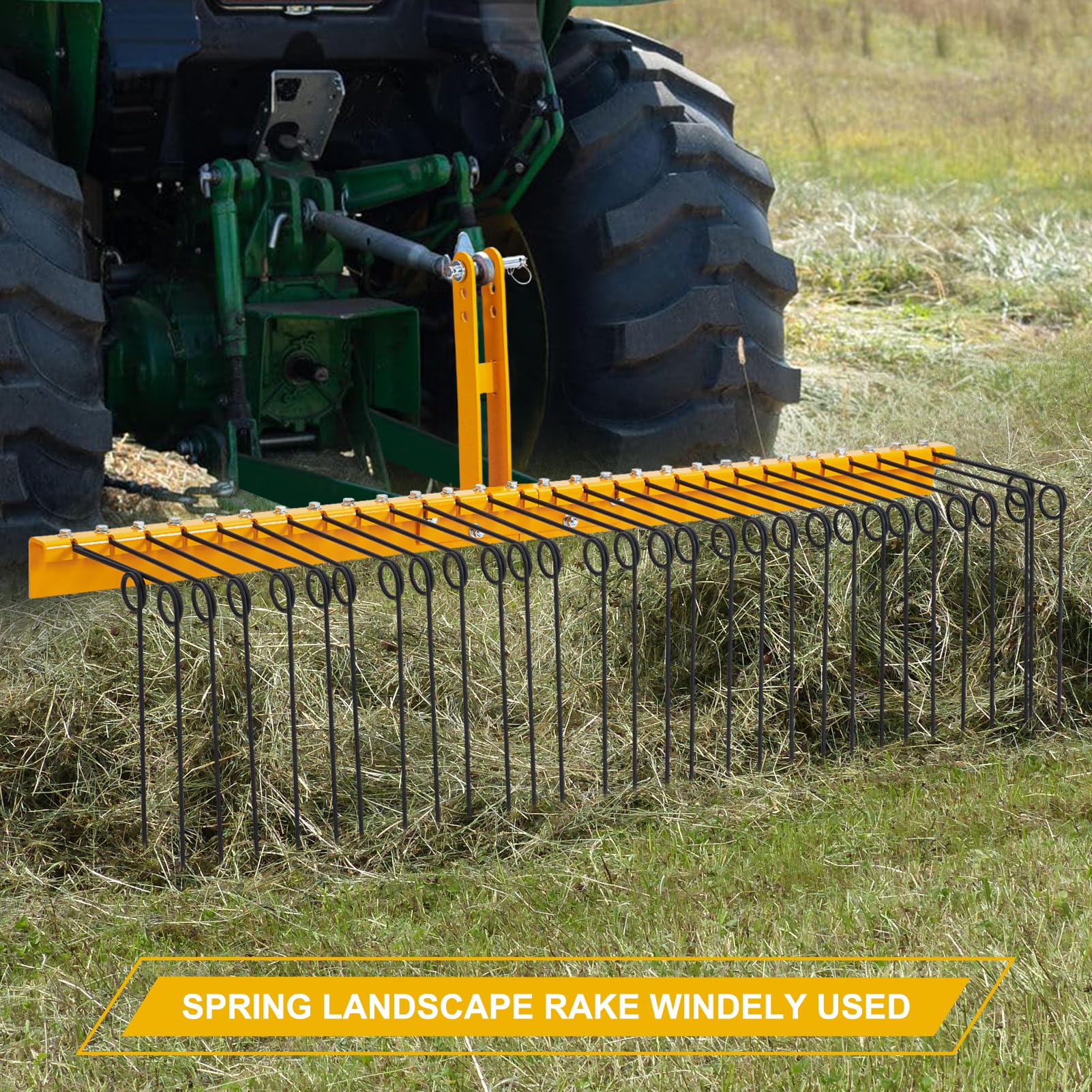 Snapklik.com : 60 In Steel Pine Needle Straw Rake, No Bend, Heavy Duty ...