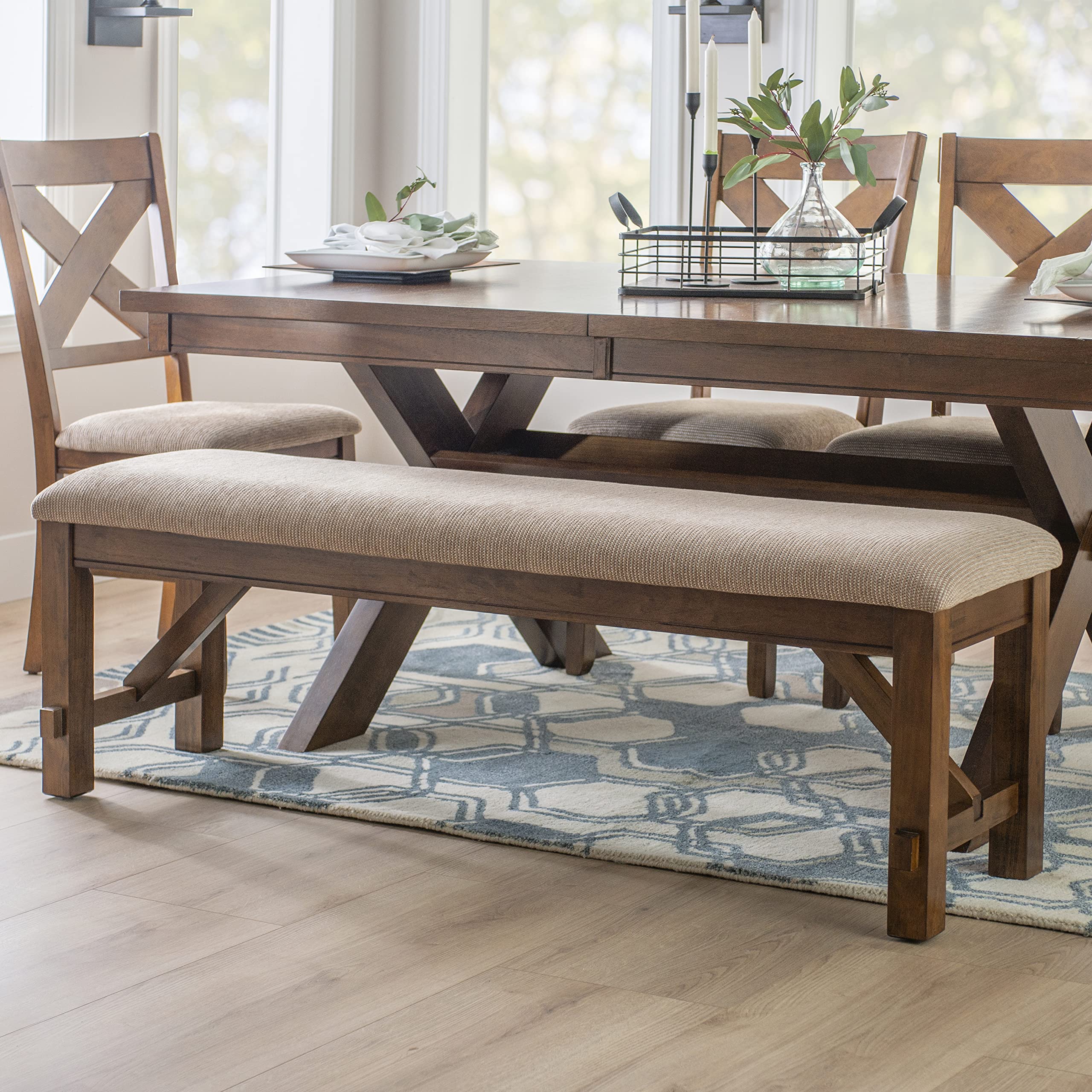 Powell Company Kraven Dining Bench, Hazelnut 60" L x 16" W x 20.25" H ...