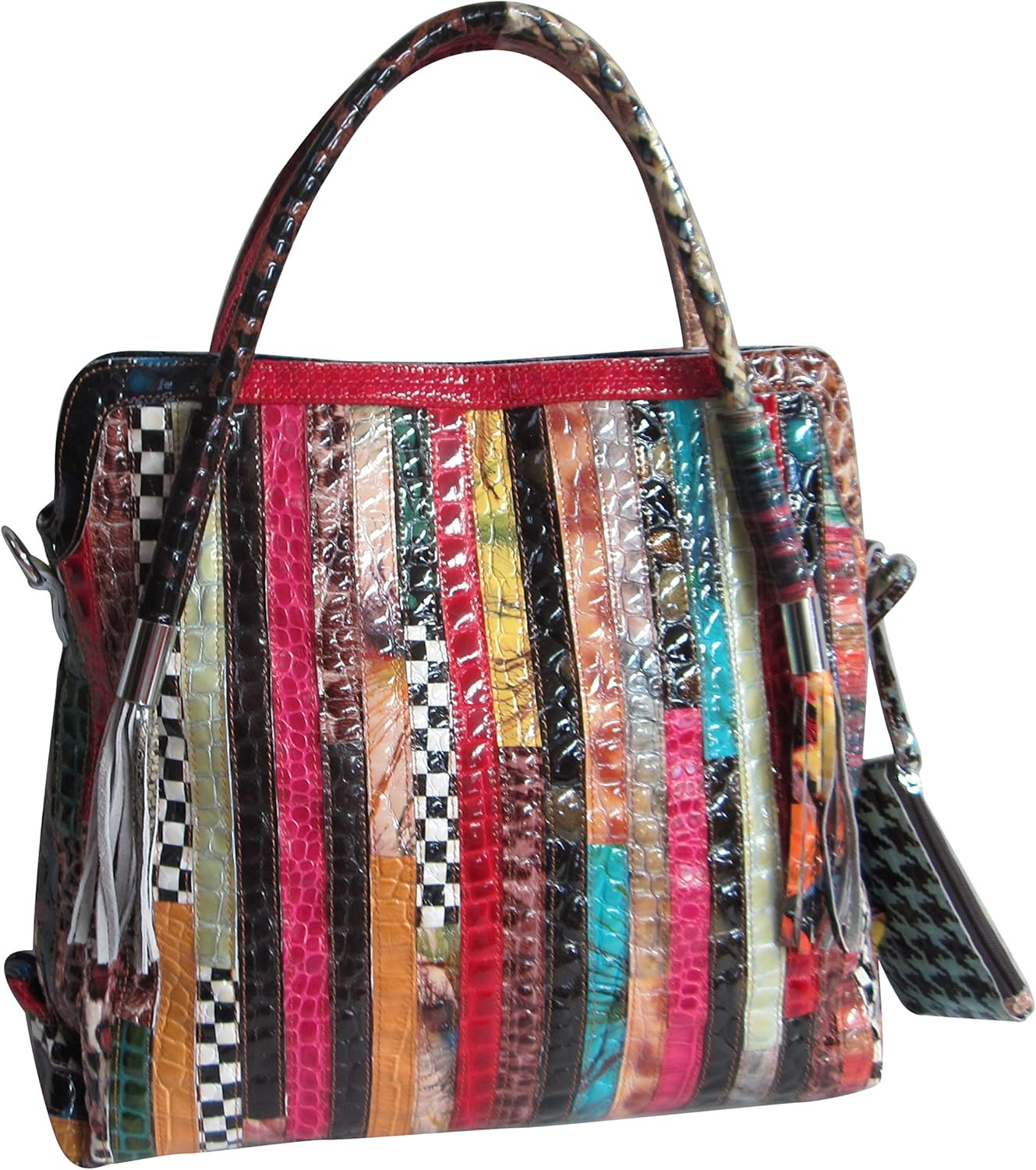 Amerileather Etta Animal Print Leather Handbag (#1927-9): Handbags ...