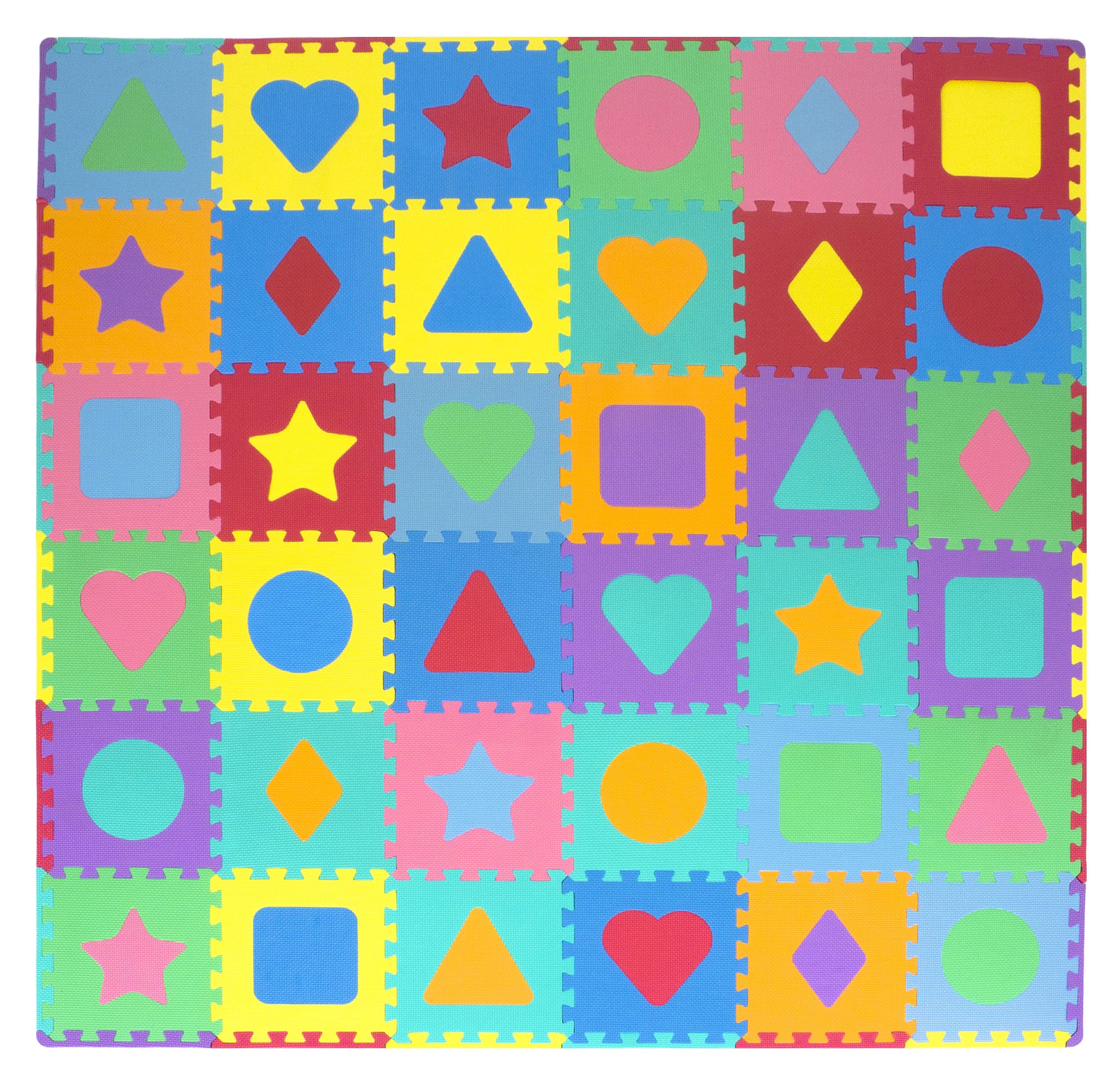 ProSource Kids Foam Puzzle Floor Play Mat with Shapes & Colors or ...