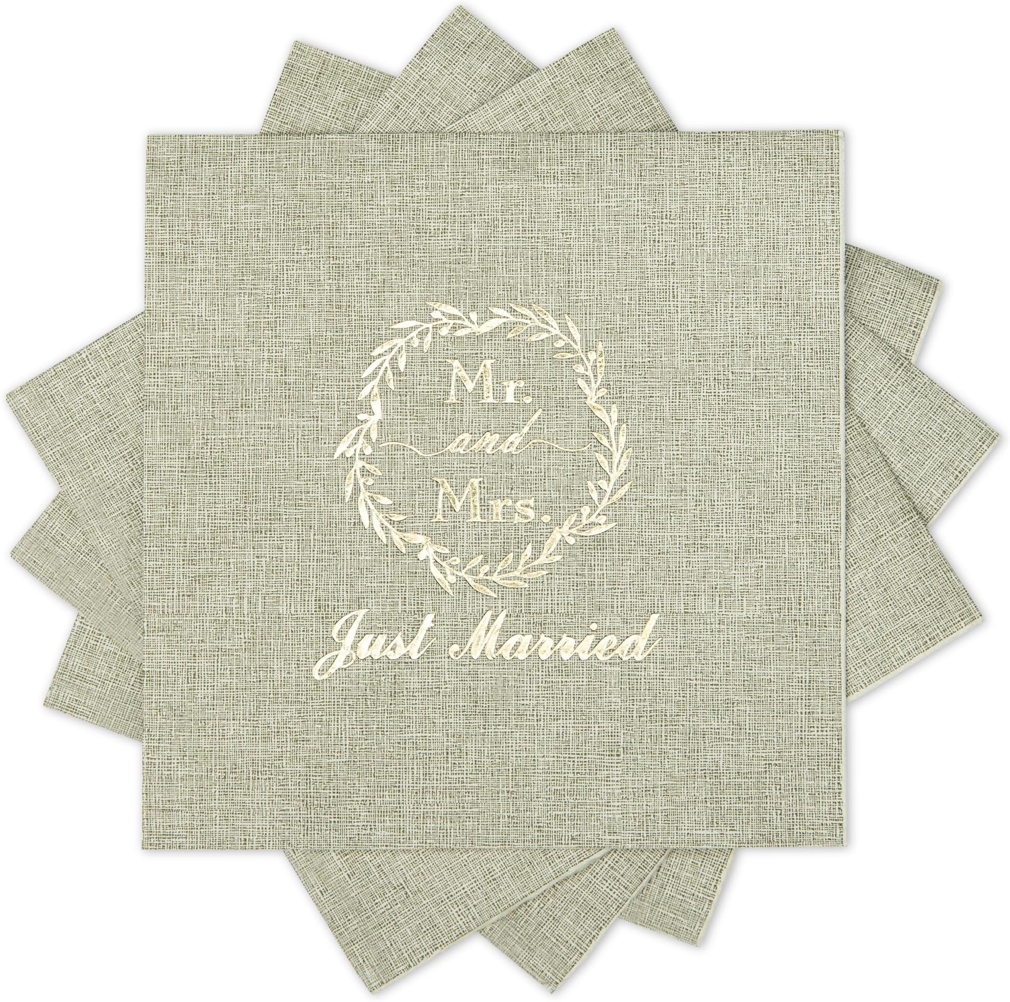 Amazon.com | GODLOVER Wedding Personalized Printed Paper Napkins ...
