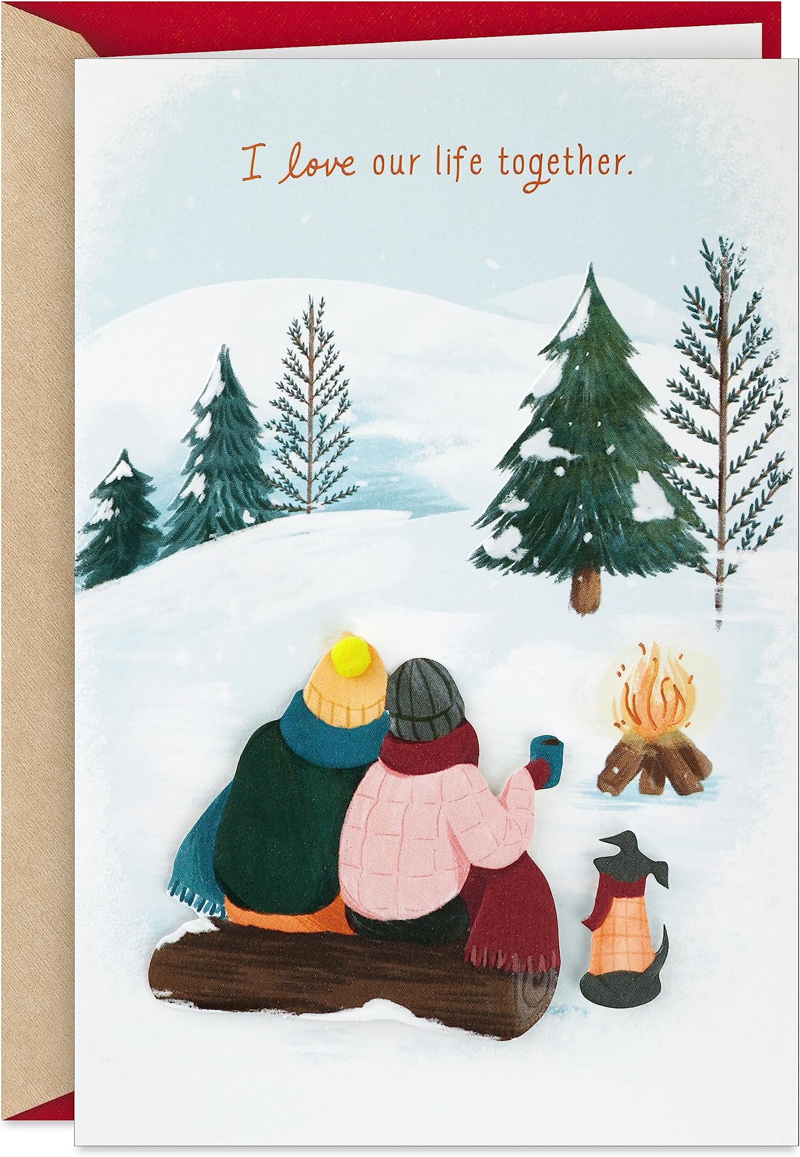 Hallmark Romantic Christmas Card (Campfire, I Love Our Life Together ...