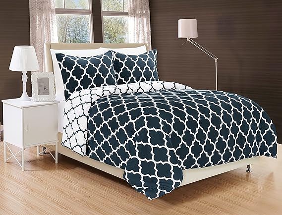 Amazon.com: Elegant Comfort Goose Down Alternative Reversible 3-Piece ...