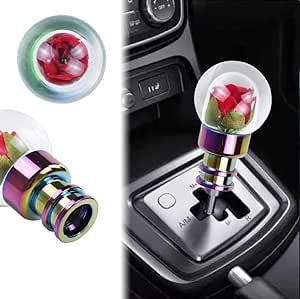 Amazon.com: JDM Clear Glitter Red Rose Flower Ball Neo Chrome Base ...