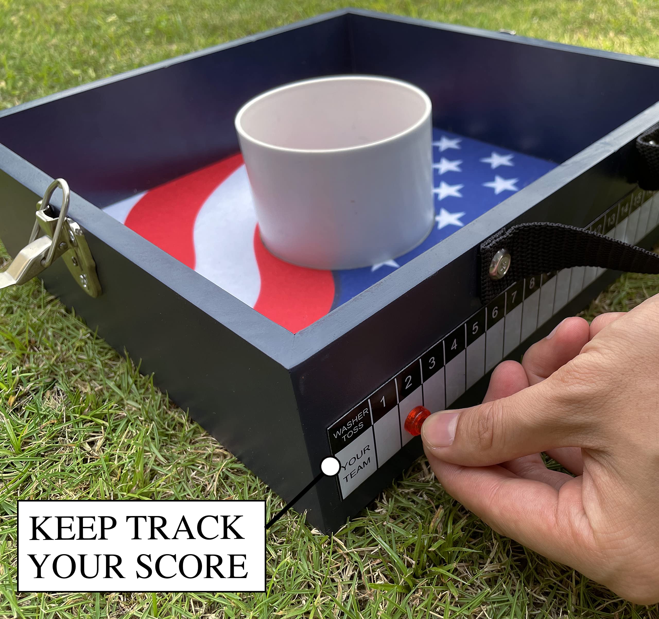 Flag Series Wooden Washer Toss Game Set Portable Washers Game Lawn ...