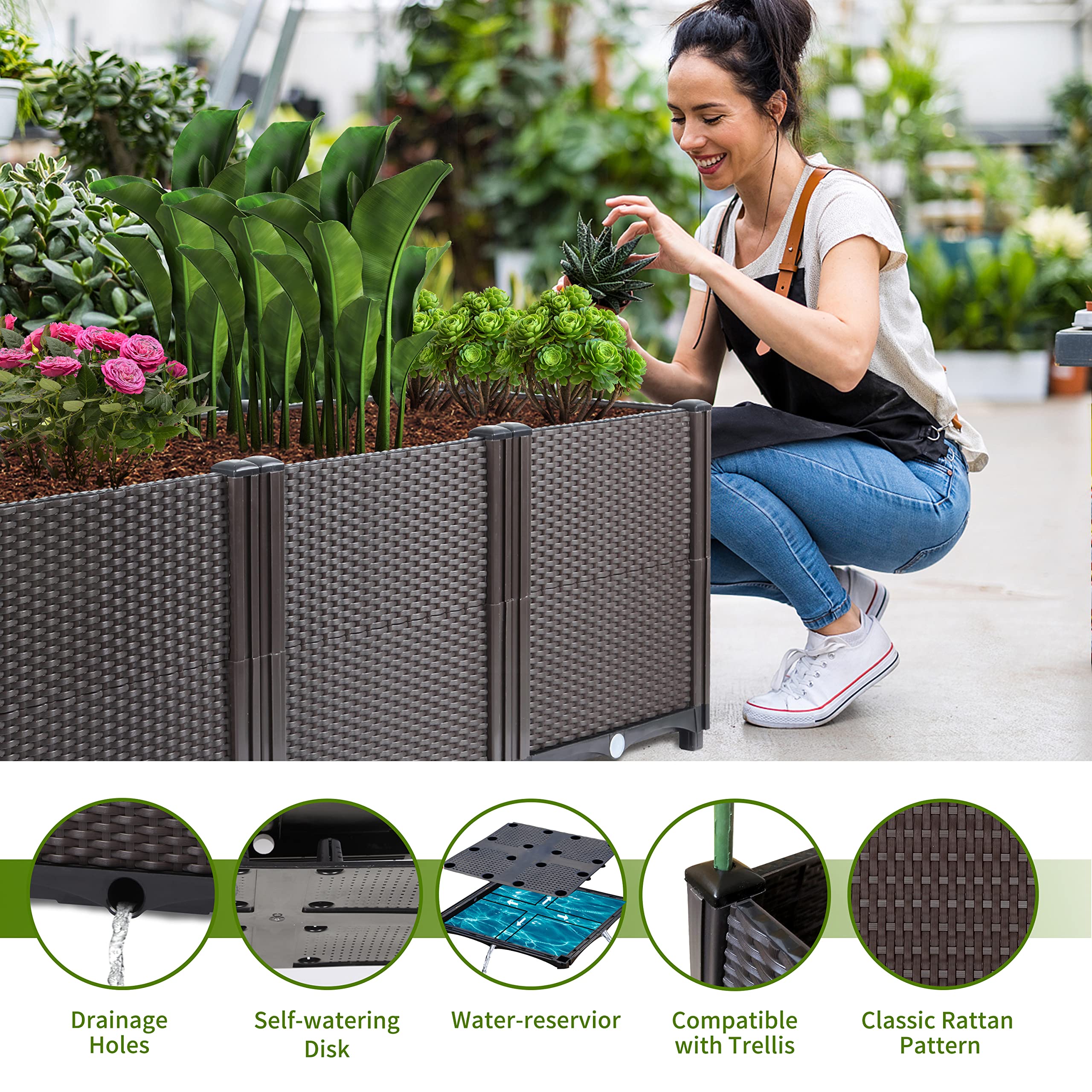 Pvc Garden Box With Trellis Amazon.com : VidaXL Garden Raised Bed With