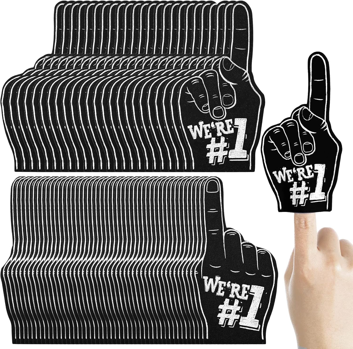 Amazon.com: 48 Pieces Mini Foam Fingers 5.6 Inch Foam Hand Cheerleading ...