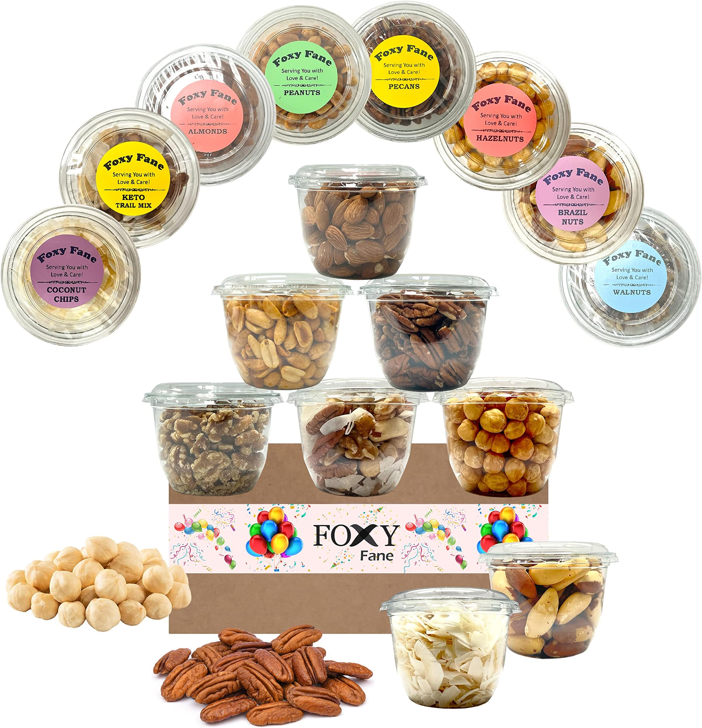 Amazon.com : Foxy Fane 8 Pack Healthy Nuts & Fruit Chips Keto Snack Box ...