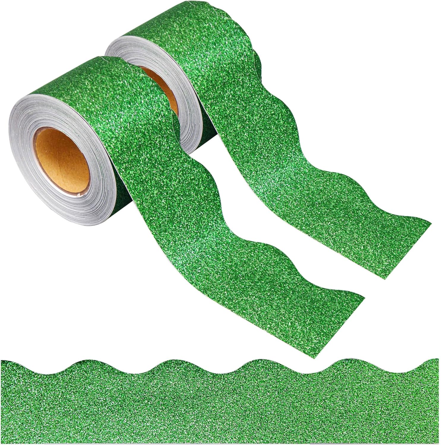 Amazon.com : 131 Ft Green Glitter Bulletin Board Borders Green ...