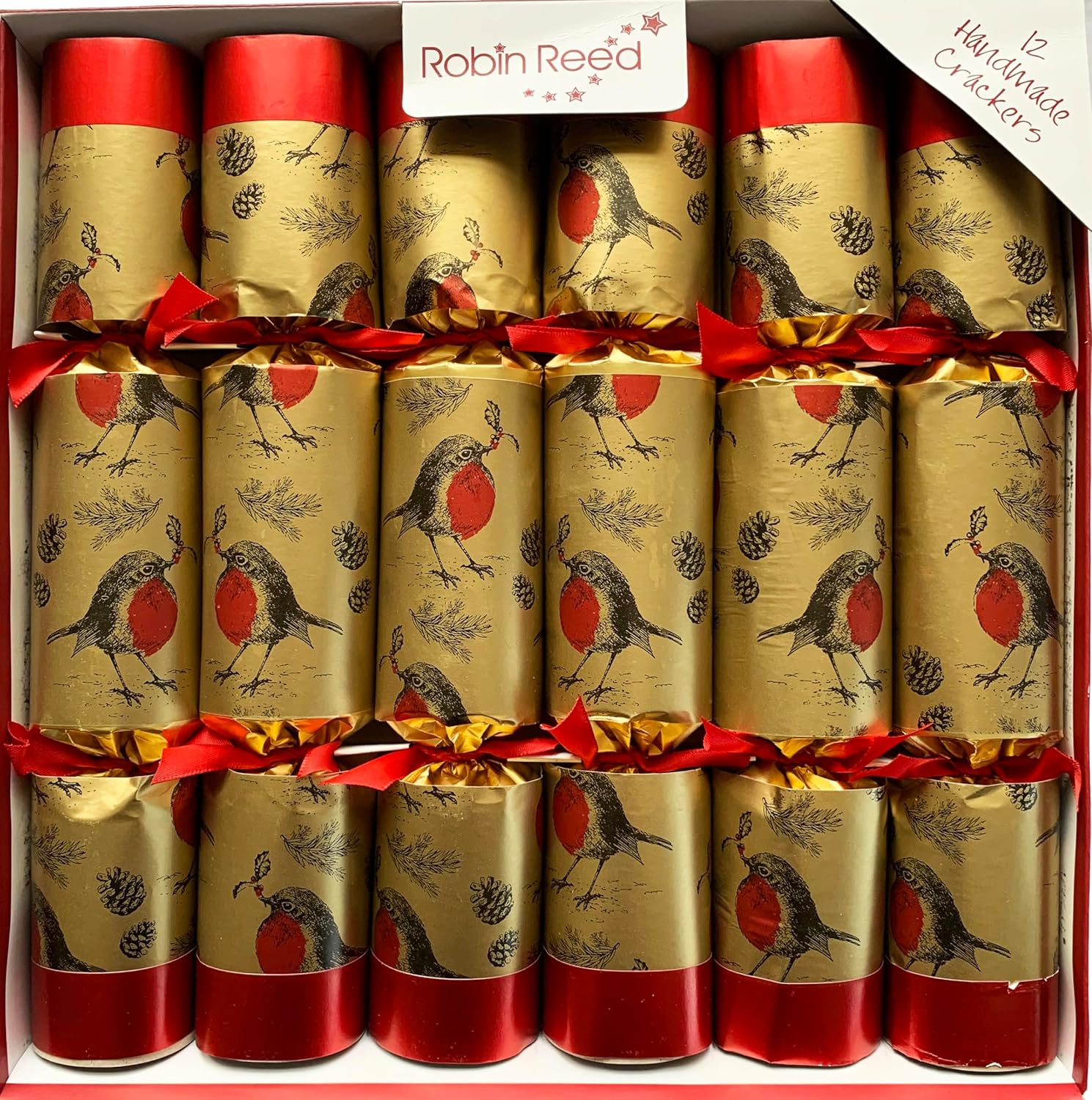 Robin Reed Set of 12 Gold Robin Christmas Crackers : Amazon.co.uk: Home ...