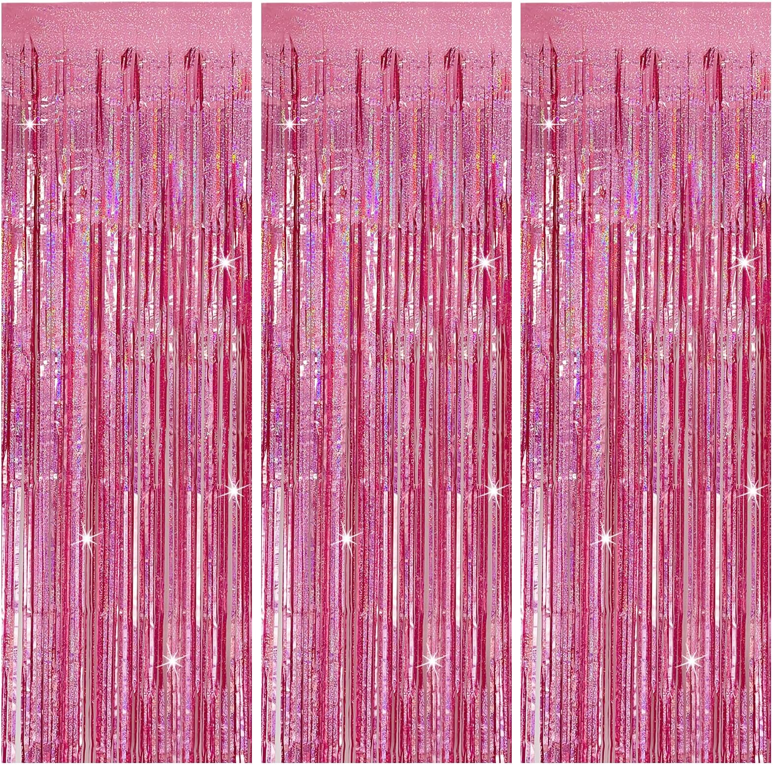 Amazon.com: 2 Pack Fringe Curtains Backdrops, Foil Fringe Curtains ...