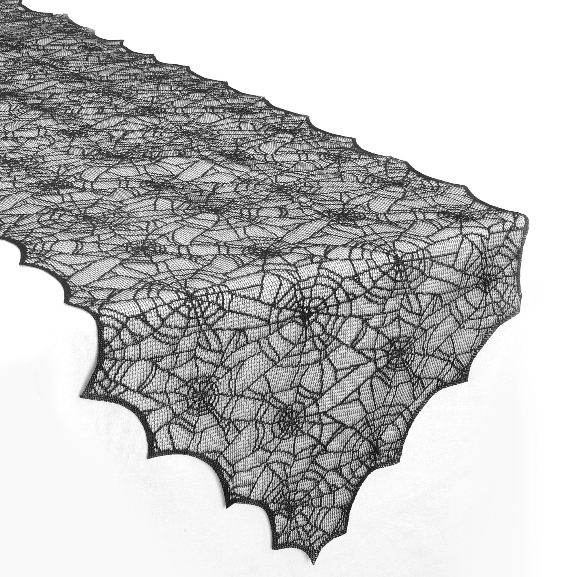Amazon.com: Halloween Table Runner, 18 X 72 Inch Black Lace Spider Web ...