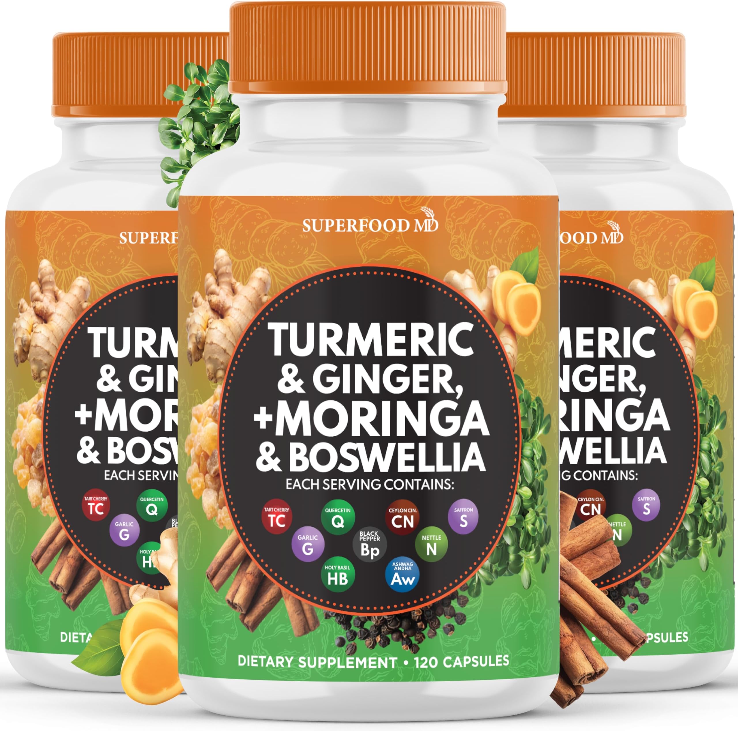 Amazon.com: Turmeric Moringa 50000mg Supplement | Ginger Boswellia ...