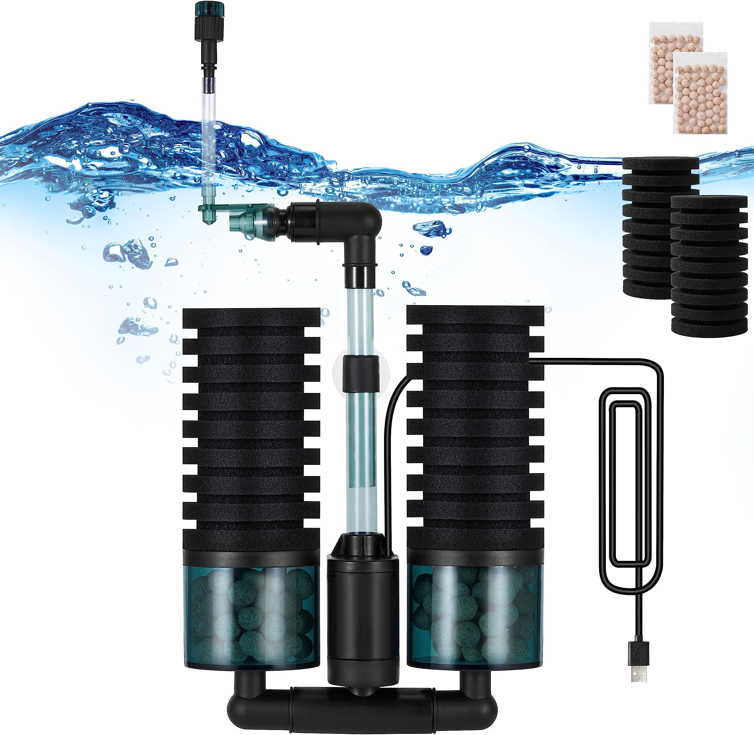 Amazon.com : EmmaWu Jeneca IPF-180 Submersible Filter 300 GPH Aquarium ...