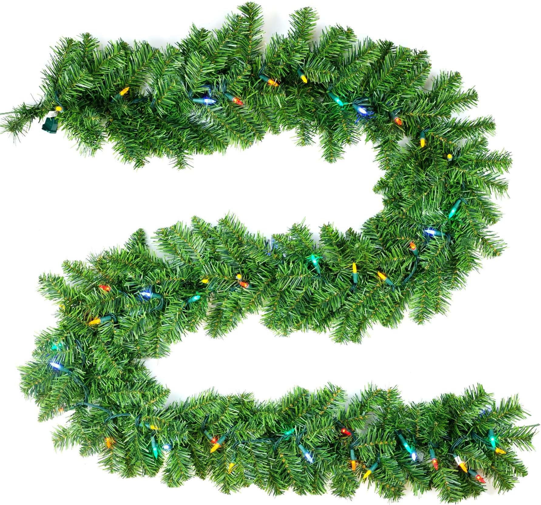 Amazon.com: Brite Star 12-Foot Christmas Garland with Multi Lights ...