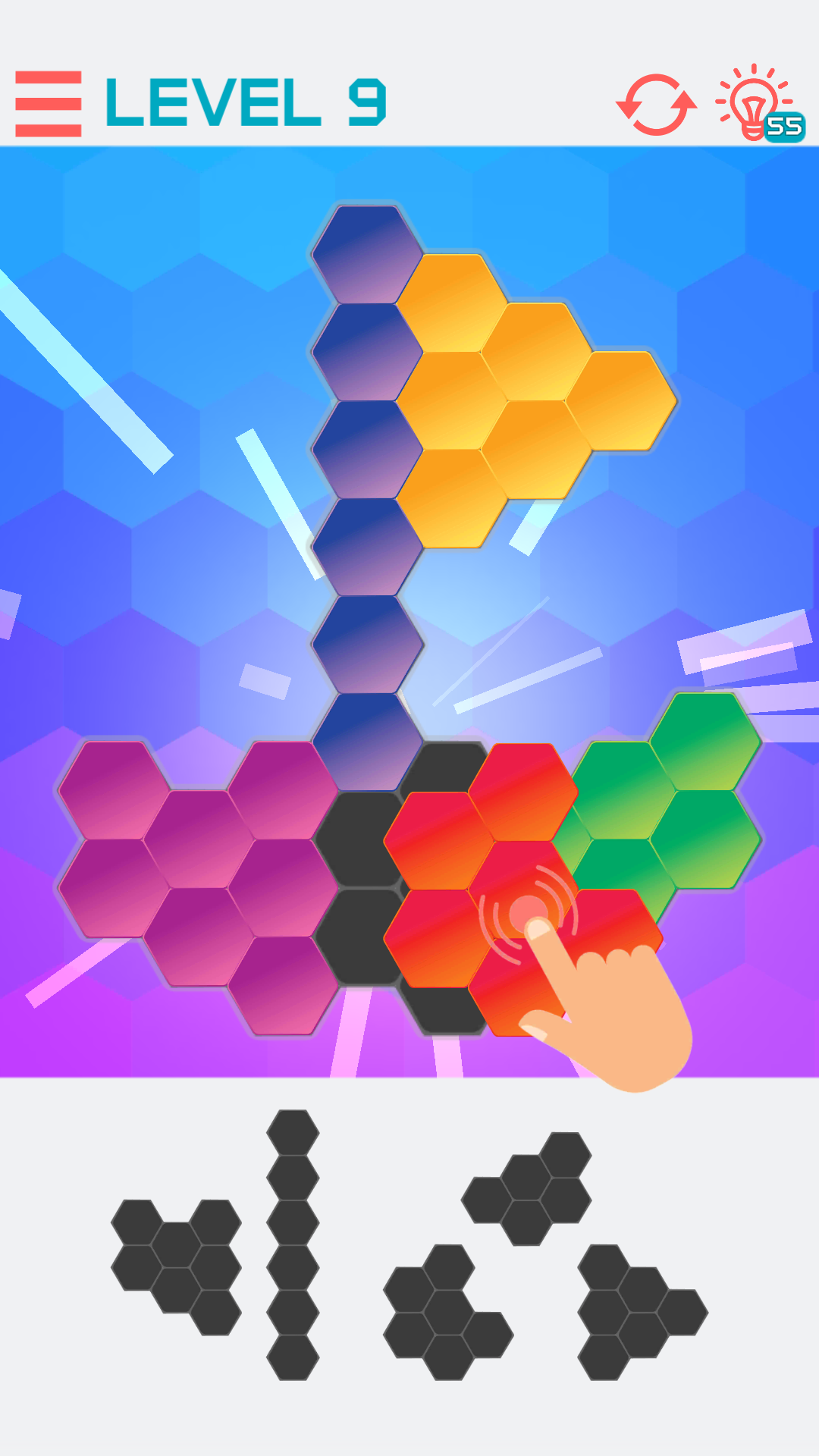 Hexagon Graph Puzzles - Fill The Board with Shapes - App on Amazon Appstore