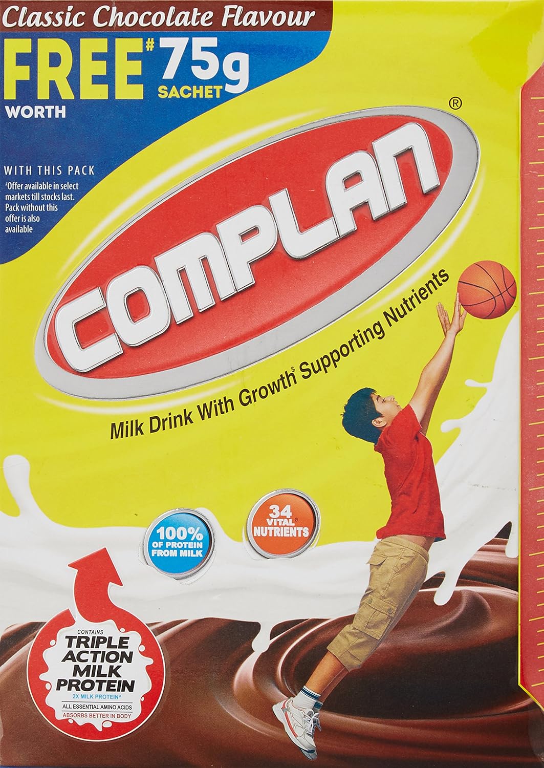 Buy Complan Classic Chocolate Flavour - 500 g with Free Sachet - 75 g ...