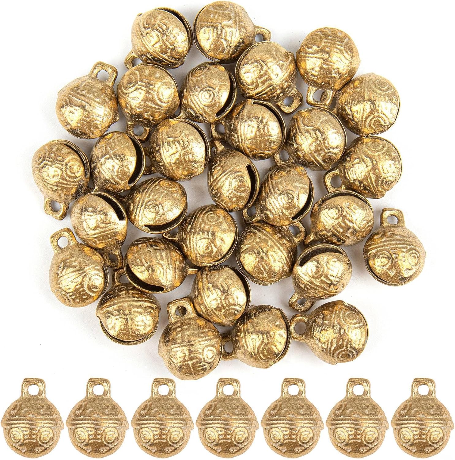 Amazon.com: Framendino, 30 Pack 17mm Vintage Tibetan Brass Bells Mini ...