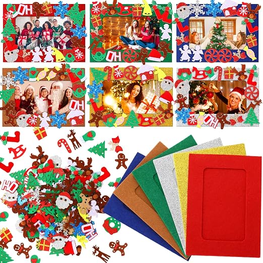 Amazon.com: Barydat 520 Pcs Christmas DIY Picture Frames Craft Kit 60 ...