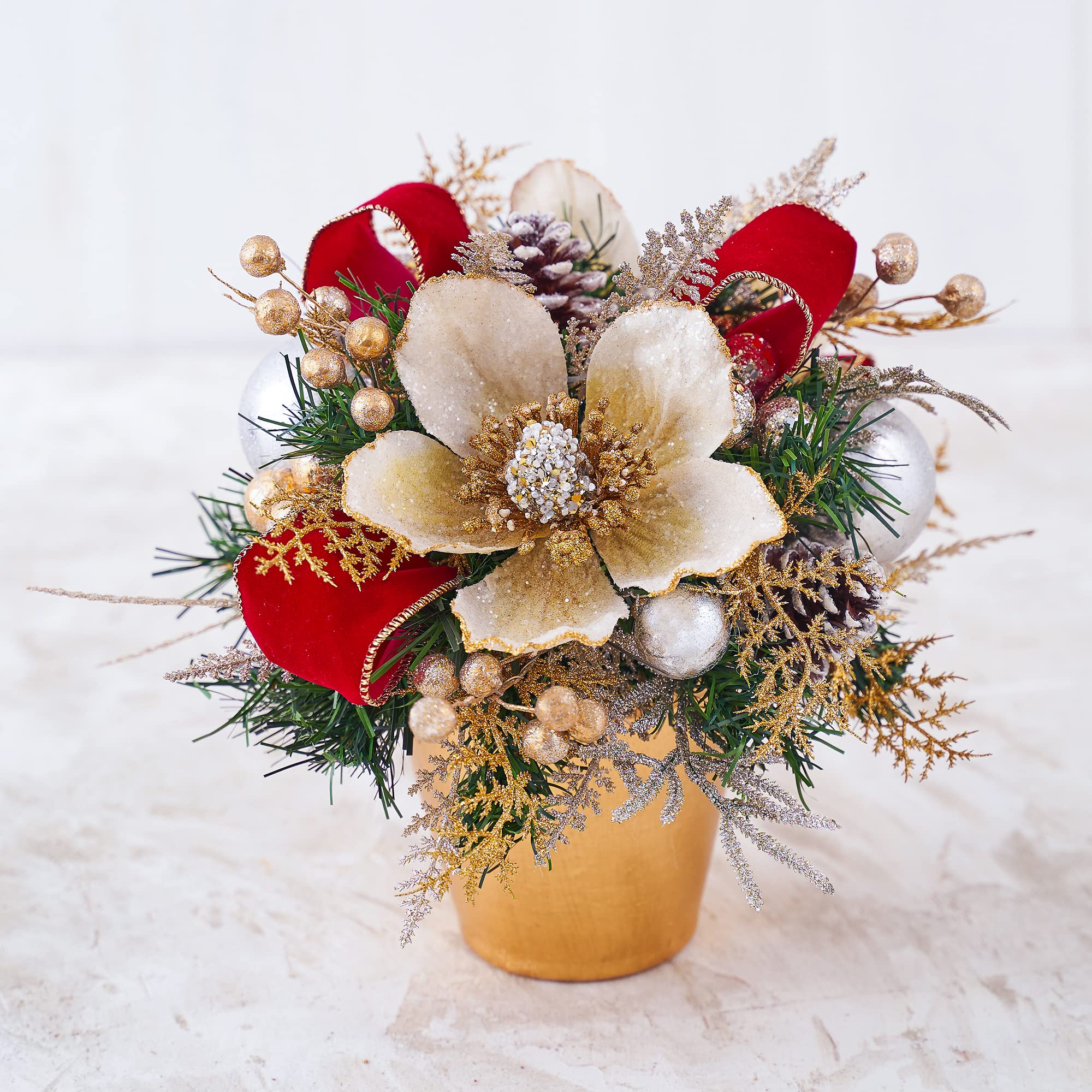 Ideas Para Centros De Mesa Navideños Con Flores De Seda Flor De Seda