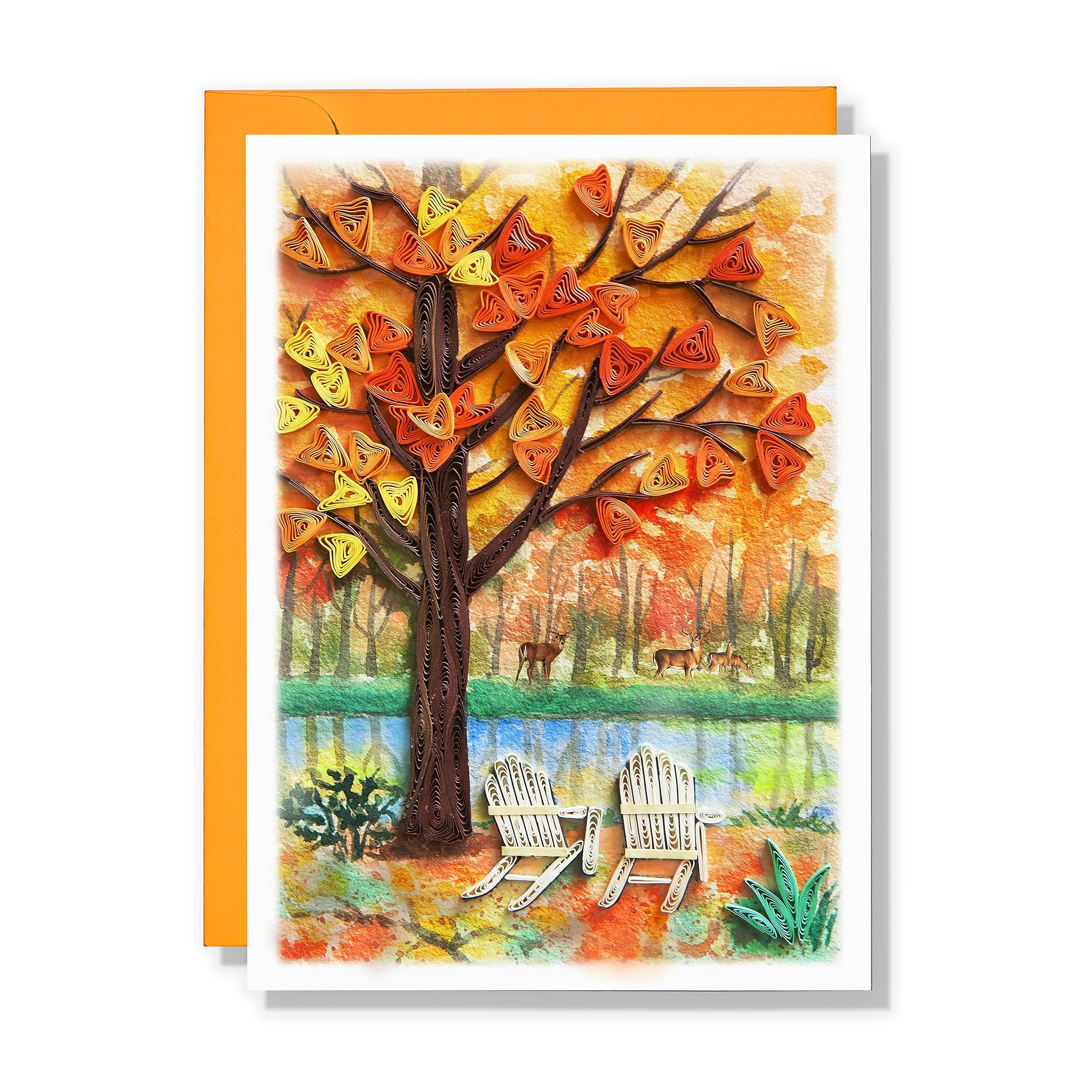 Amazon.com : QuillCraft Seasonal Greeting Card, Autumn Holiday Love ...