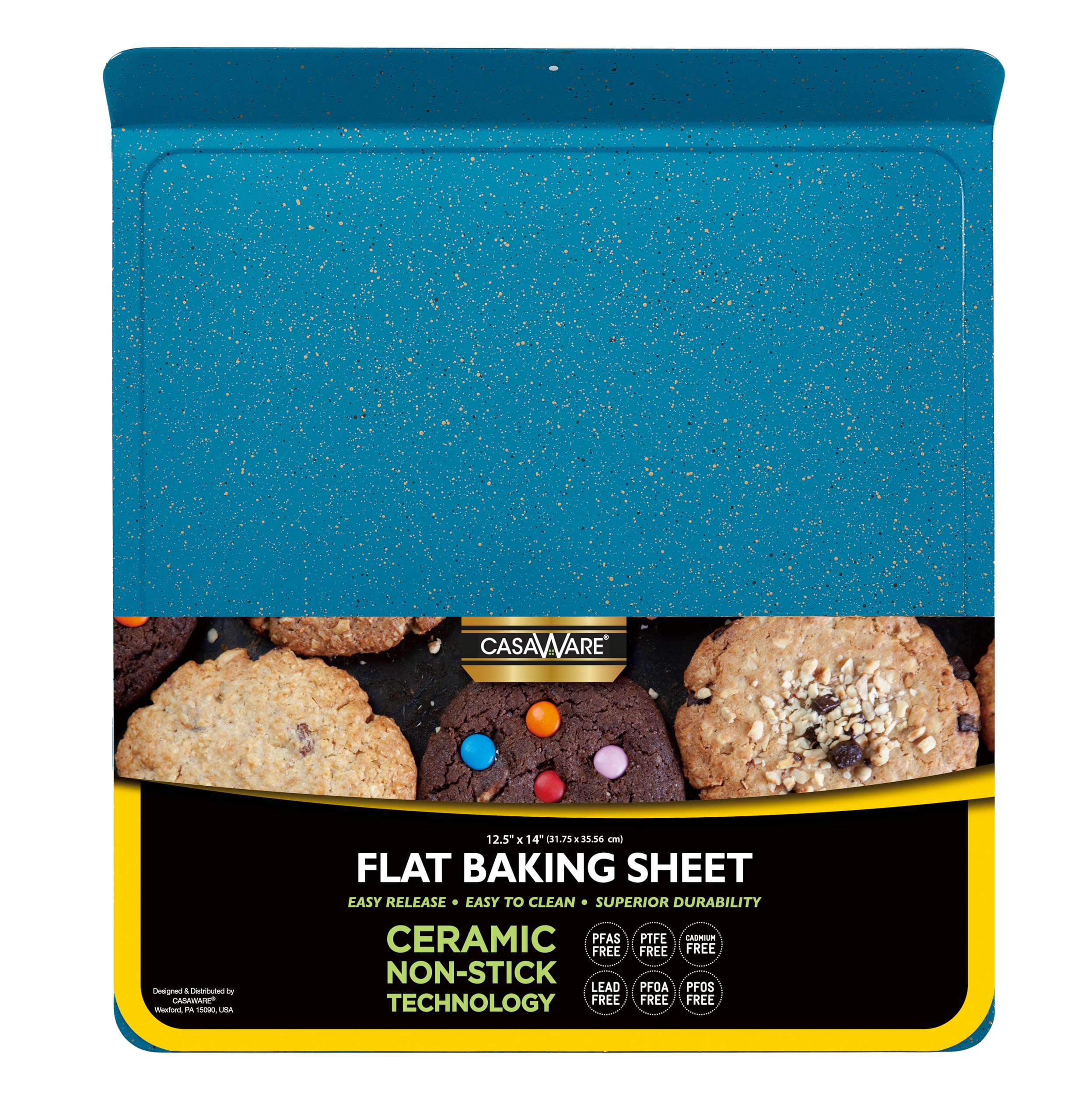 Amazon.com: casaWare Large Flat Baking Cookie Sheet, 12.5 x 14-inch ...