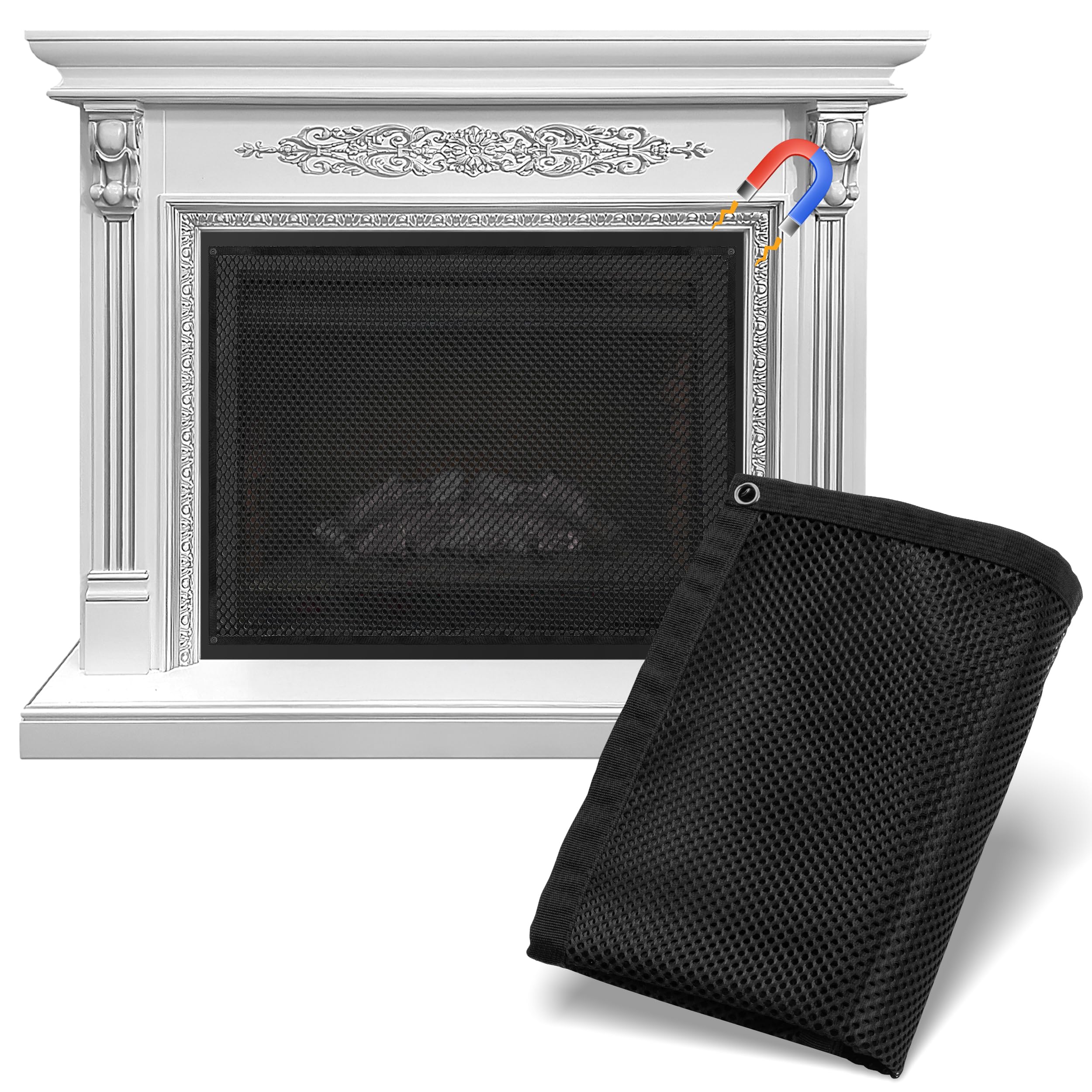 Amazon.com: MyLifeUNIT Fireplace Screen Cover, 45'' x 34'' Magnetic ...