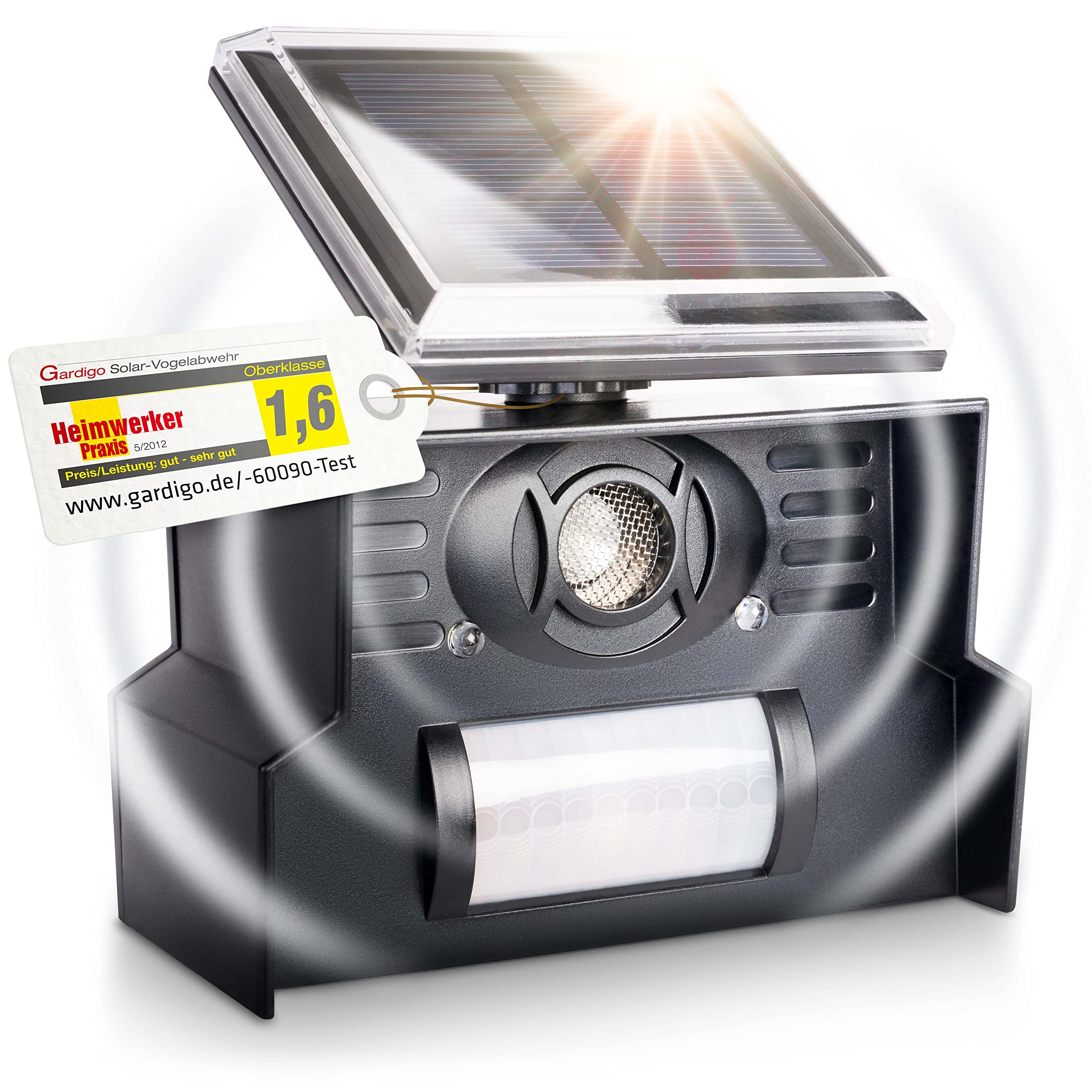 GARDIGO® Bird Repellent Ultrasonic Solar I Electronic Scarecrow with ...