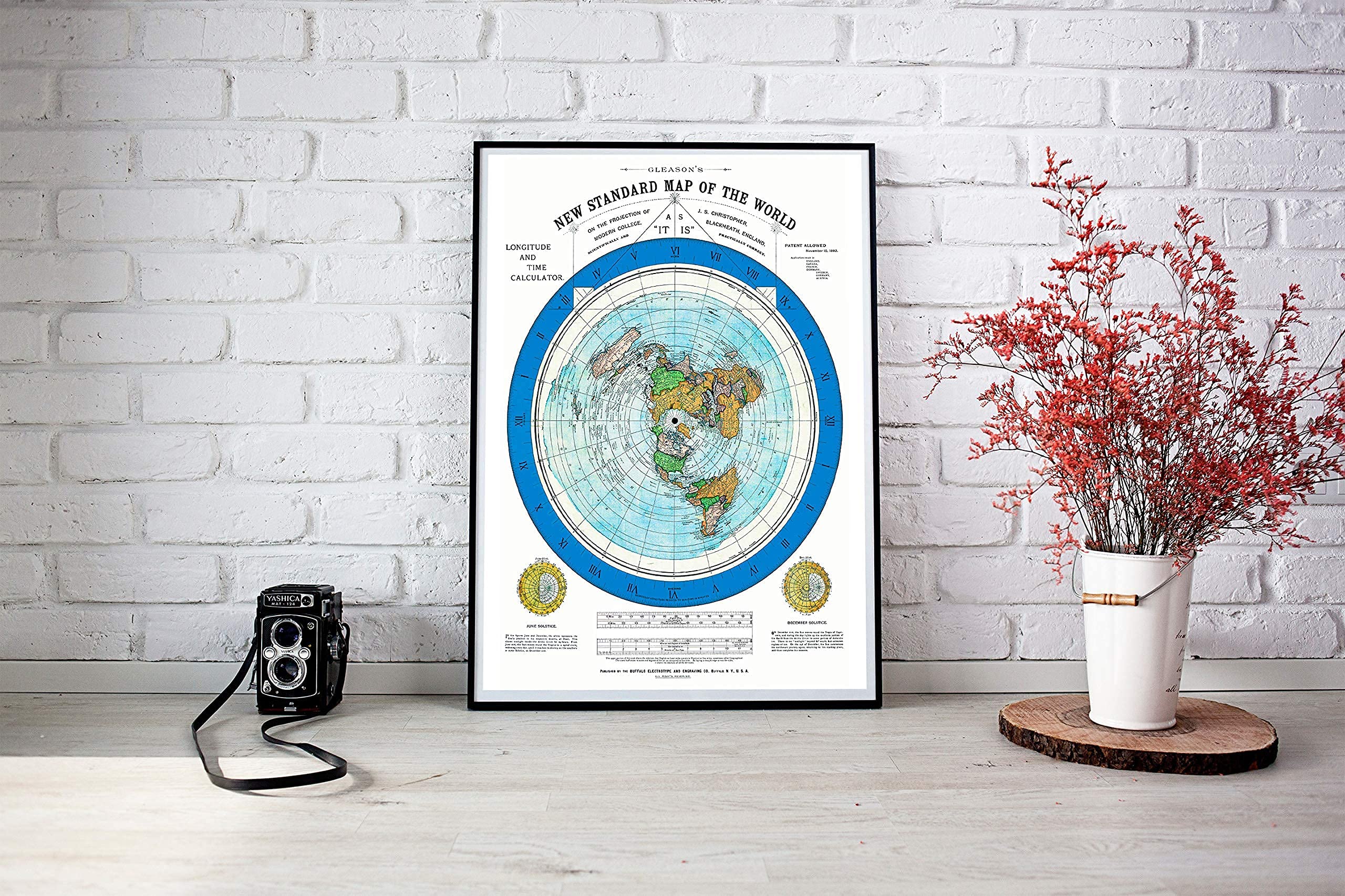 1892 Flat Earth Map - Alexander Gleason's New Standard Map of the World ...