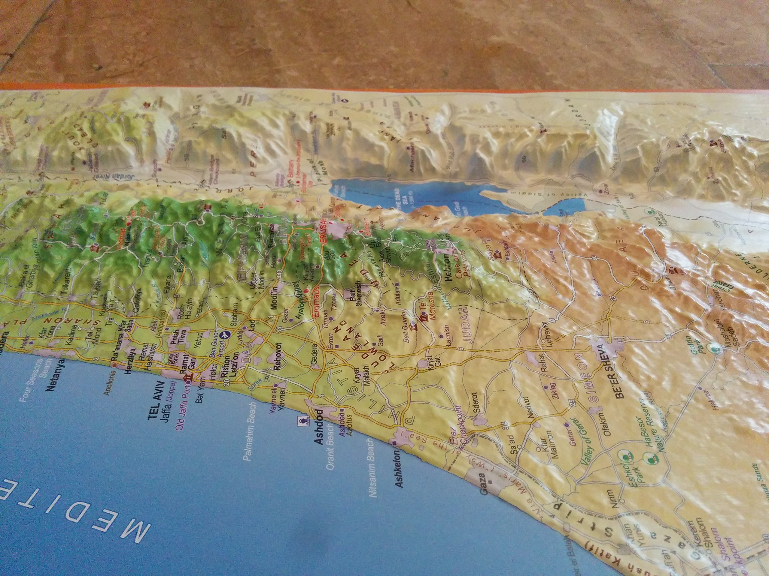 Snapklik.com : Raised Relief 3D Map Of Israel