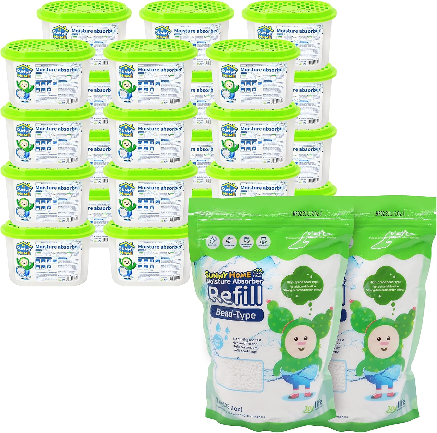 Amazon.com - SUNNY HOME (24 Pack) 9.17oz and Refill 2.2lbs (2pack ...
