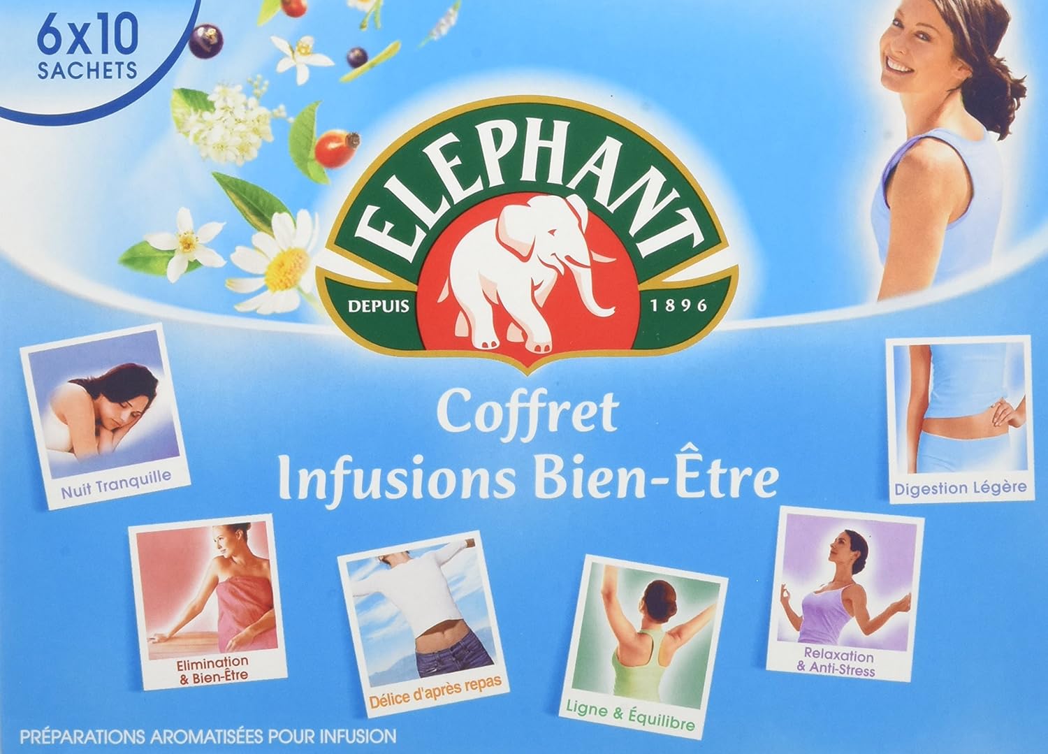 Elephant Infusion Coffret Bien-Etre 60 Sachets 100 g - Lot de 3 ...
