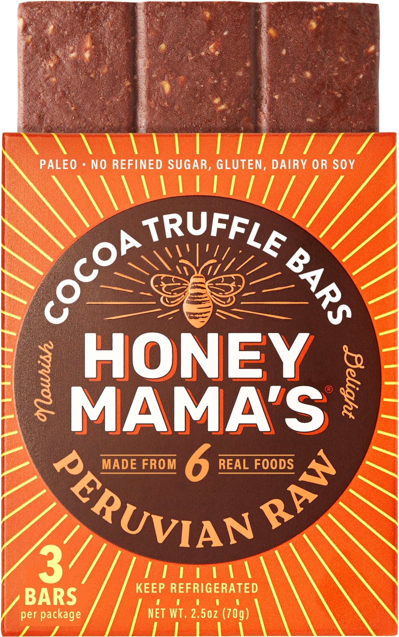 Amazon.com : Honey Mama's, Peruvian Raw Cocoa Truffle Bars, No Refined ...
